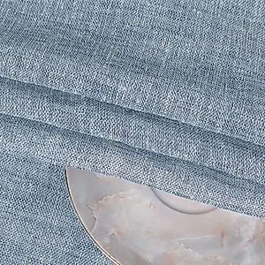 BONZER Burlap Linen Sheer Curtains for Living Room - Grommet Top Sheer Drapes 63 inches Length Light Filtering Voile Window Curtain for Bedroom, Set of 2 Panels (54 x 63 Inch, Sky Blue)