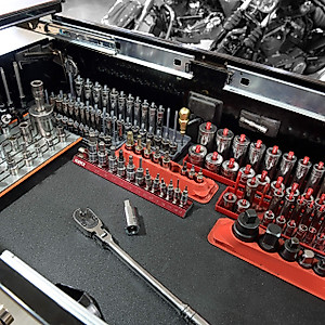 ToolTex Heavy-Duty No-Slip Tool Box Liner & Garage Drawer Liner - Black 24" x 20', Anti-Crinkle Mat Protects Drawers & Keeps Tools in Place,10BKS-080-24C20