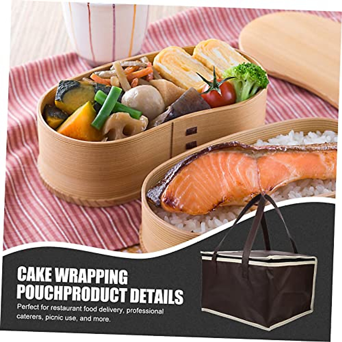 KICHOUSE Aluminum Insulation Insulated Grocery Food Camping Hot Food Thermal Reusable Grocery Take-out Insulated Non-woven Fabric Coffee