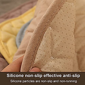 GZHOME Kitchen Chair Pads,U Shaped Cotton Chair Cushion Soft Cozy Seat Cushion with Non Slip Ties,Solid Color Seat Pad for Dining Chair,Machine Washable (50x50cm(20x20inch), Yellow a)