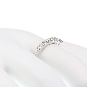 Vir Jewels 1/2 carat (ctw) Diamond Wedding Anniversary Band for Women, Round Diamond Engagement Ring 14K White Gold Prong Set 0.50 cttw, Size 7