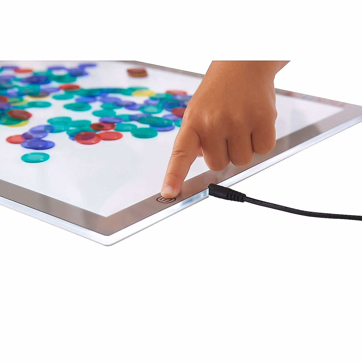 TickiT Ultra Bright LED Light Panel - In Home Learning Supplies for Sensory Play - Adjustable Brightness - Color and Shape Exploration on a Light Box