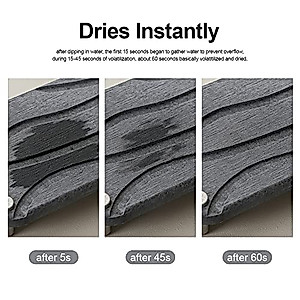 bukfen Instant Dry Sink Organizer, Bathroom Sink Fast Drying Stone,Diatomaceous Earth Sink Caddy for Kitchen Counter and Bathroom Counter, Pearl White, Wavy Groove(11.02x4.33x1.10in)