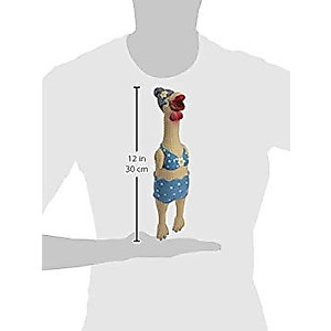 Outward Hound by Charming Pet Squawkers Grandma Hippie Chick Latex Rubber Chicken Interactive Dog Toy, Large