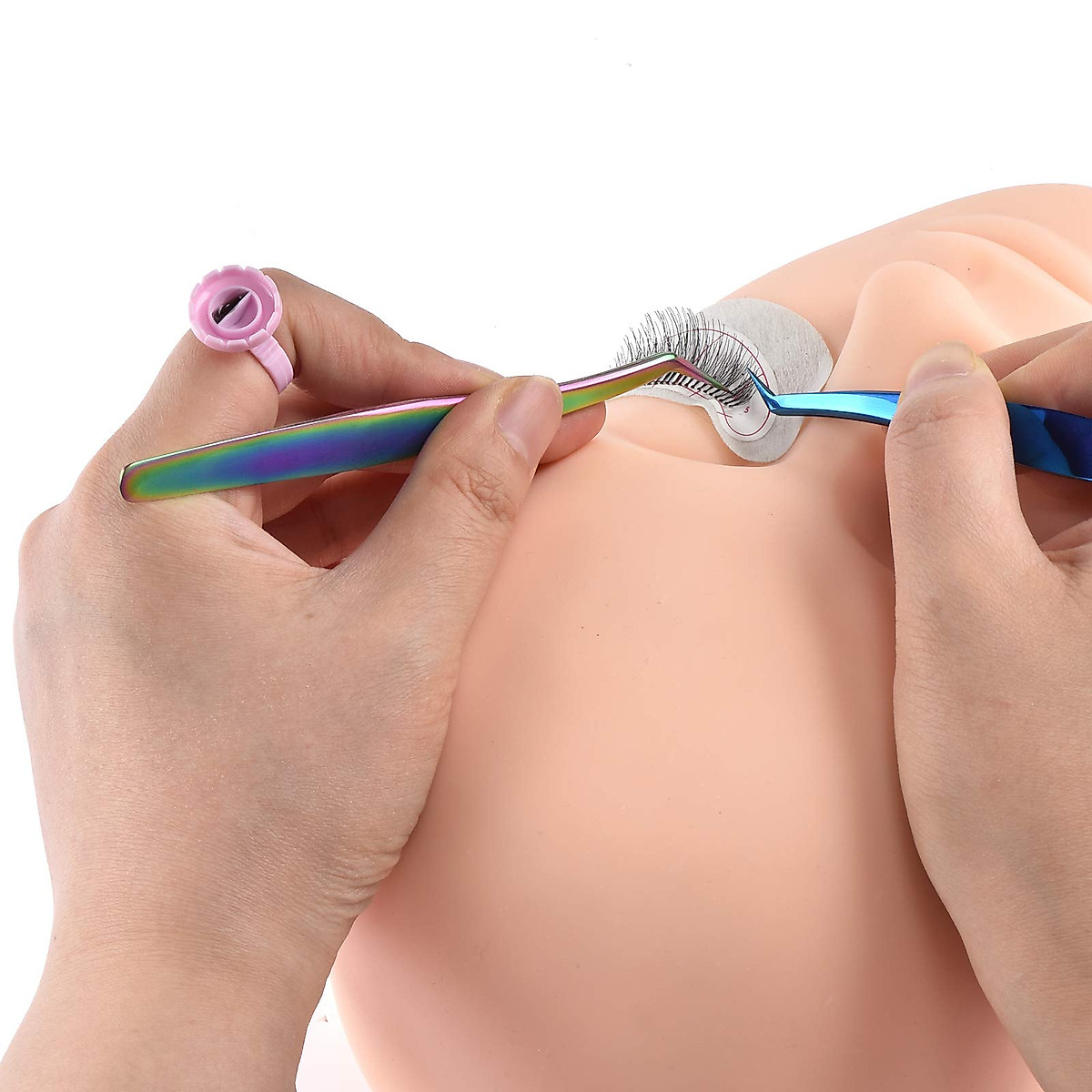 Lash Extension Glue Ring, [200PCS] Eyelash Glue Holder for Lash Fan Maker, Lash Glue Cup for Lashes Supplies, Fanning Cups for Lash Extension Supplies