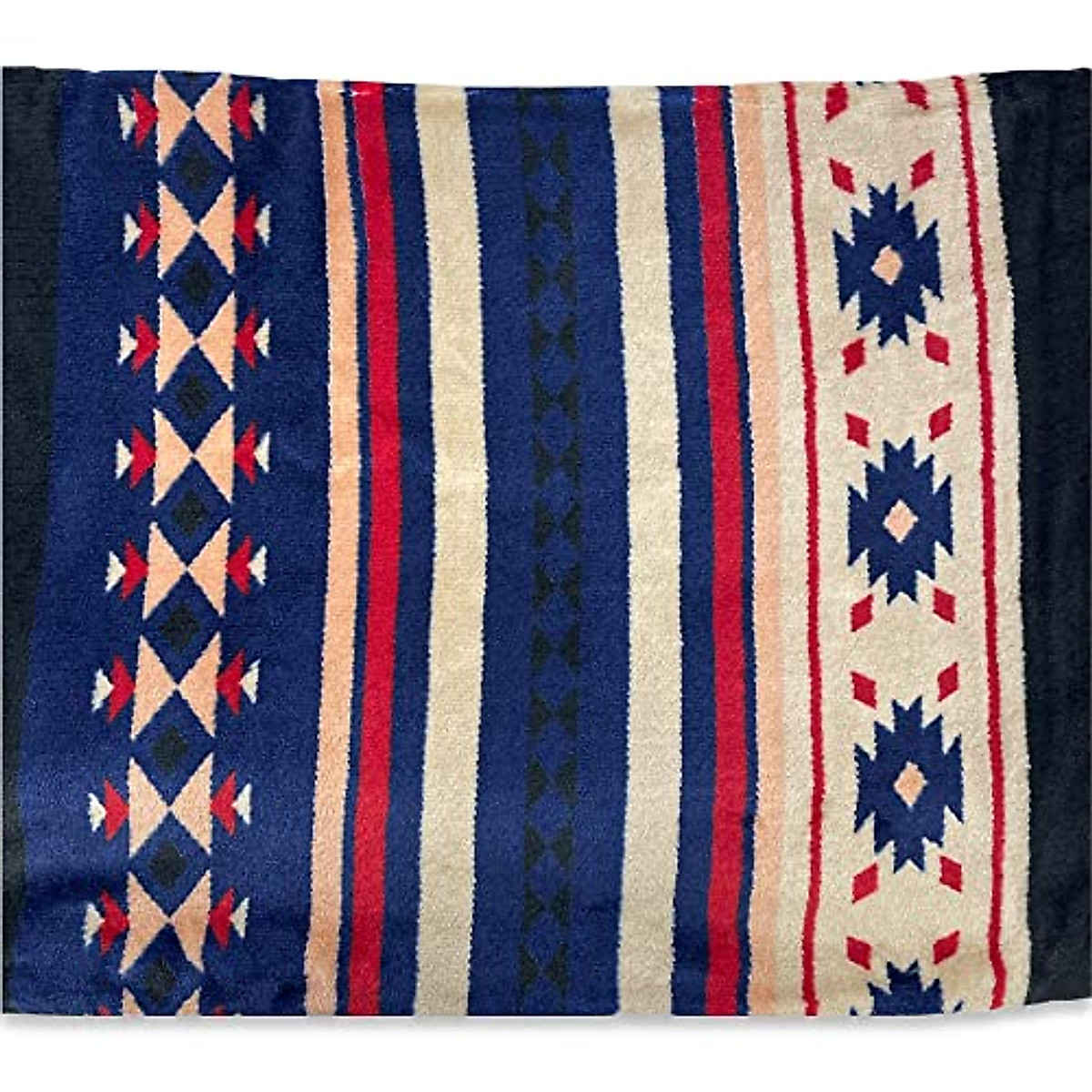 Nu Trendz Signature Southwest Design Sherpa Lined Throw Blanket 50"x 60" (Blue_Beige)