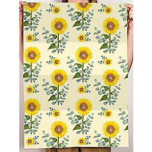 CENTRAL 23 Sunflower Wrapping Paper - Yellow Wrapping Paper - 6 Sheets Floral Gift Wrap - Summer Wrapping Paper For Women - Comes With Fun Stickers - Recyclable