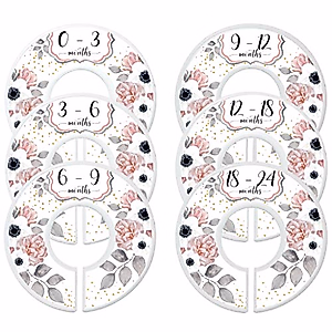 Mumsy Goose Nursery Closet Dividers Closet Organizers Baby Girl Clothes Dividers Blush Pink Black Floral