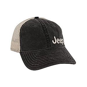 Jeep Garment Washed Trucker Hat - Black