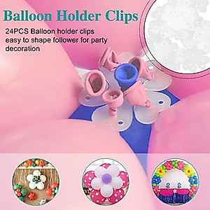 Aubeco Balloon Decorating Strip Kit for Arch Garland, 32.8 Feet Balloon Tape Strips, 200 Balloon Glue Point Dots, 24 Balloon Flower Clip, 100 Foam Glue Point for Party Wedding (Upgraded Version)