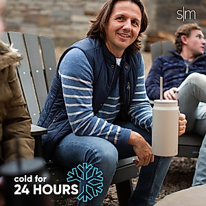 Simple Modern 50 oz Mug Tumbler with Handle and Straw Lid | Reusable Insulated Stainless Steel Large Travel Jug Water Bottle | Gifts for Women Men Him Her | Trek Collection | 50oz | Blue Dune