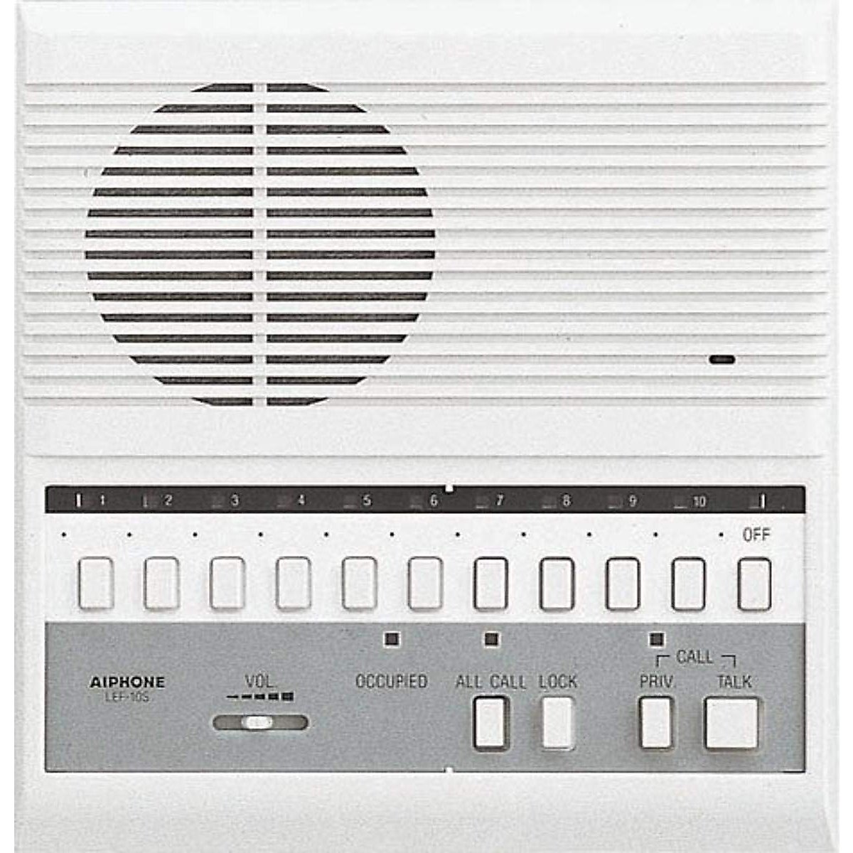 Aiphone LEF-10S Open Voice Selective Call Master Intercom with All-Call; Surface Mount; Accepts Up to 10 Connecting Door, Sub-Master, or Master Intercoms