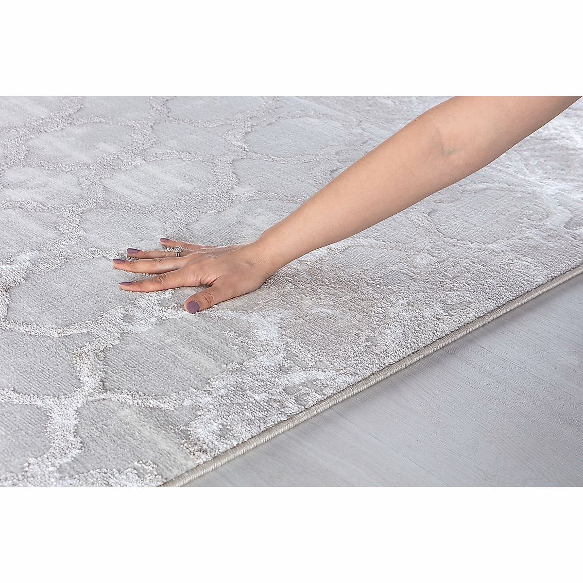 GLORY RUGS Modern Abstract Trellis Area Rug 5x7 Rugs Cream Beige for Home Office Bedroom and Living Room