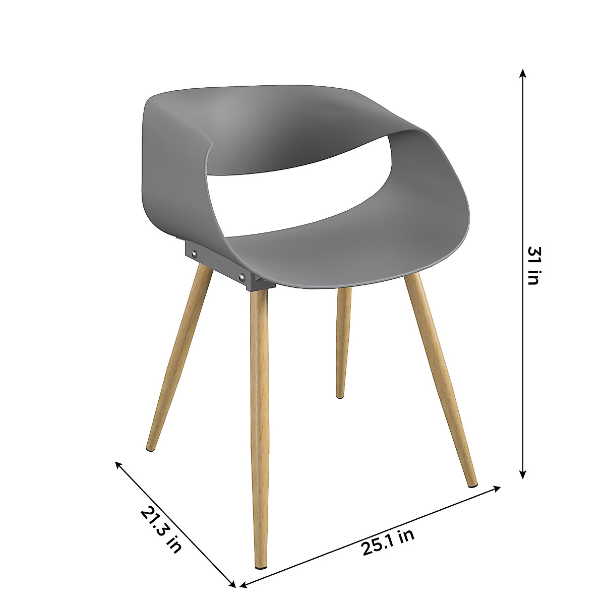 COSCO Outdoor/Indoor Resin Ribbon Chair, 2-Pack, Gray