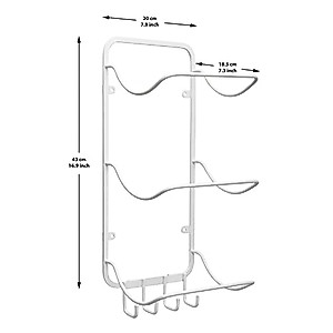 KOOLIST Yoga Mats Holder, Wall Mount, Rack for Yoga Mats or Towel Storage. 3 Shelf Contoured Design with additional 4 Hook Assembly