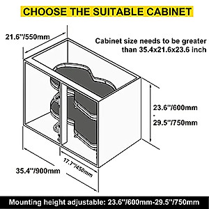 VEVOR Swing Right Blind Corner Cabinet Pull Out for 36 inch Cabinet, 2 Tier Swing Tray Blind Kitchen Cabinet, Soft Close Cloud Blind Organizer for Left Handed Open Blind Corner Cabinet