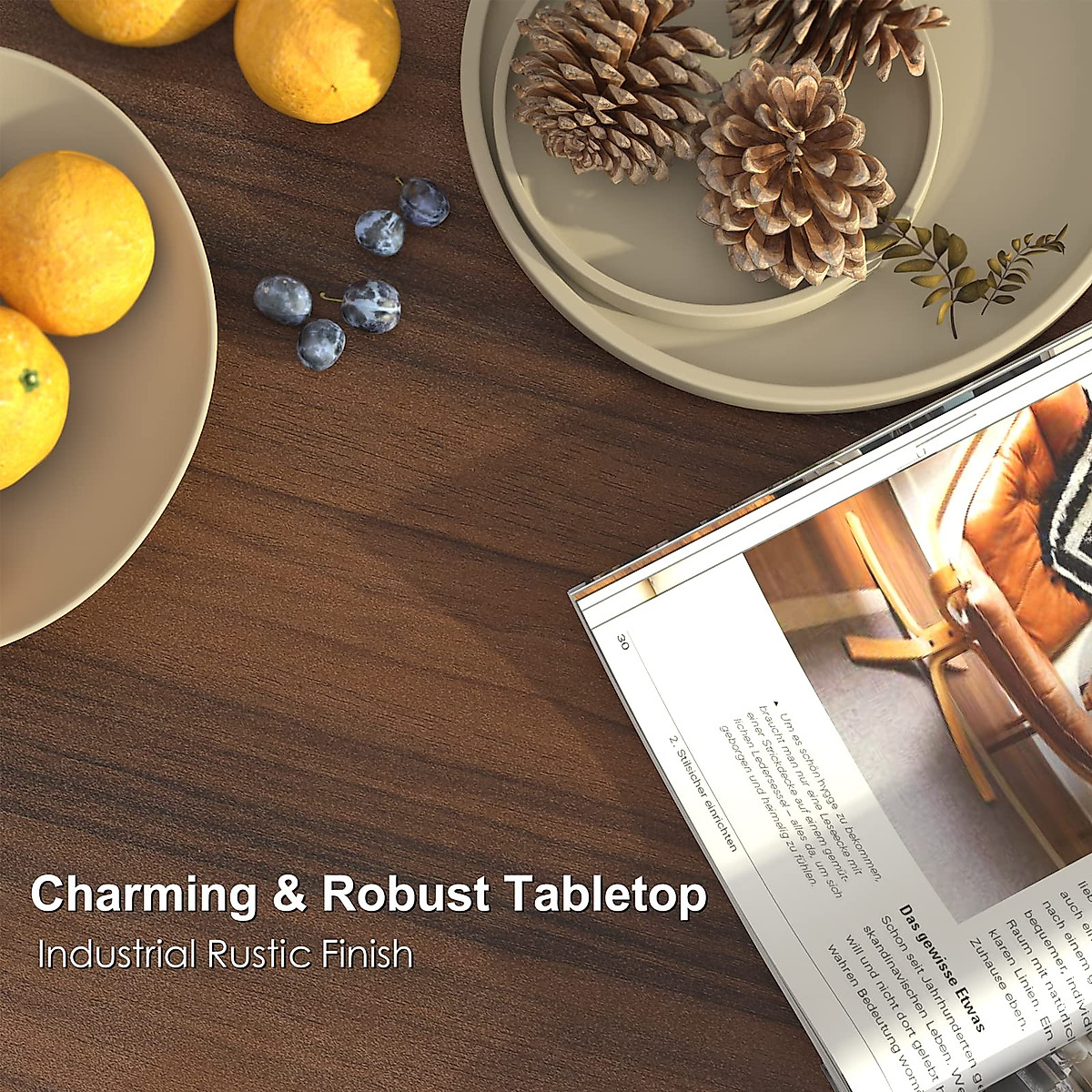 HAIOOU Coffee Table, Mid Century Modern Style Cocktail Table TV Stand with Drawer, Open Storage Shelf, Stable Floor-Anti-Scratching Pine Leg for Home, Office, Living Room