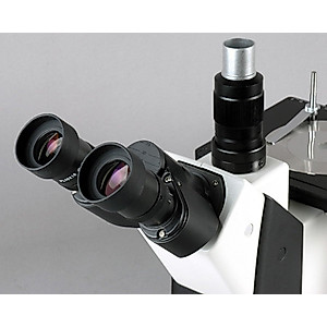 AmScope ME1200TB Inverted Trinocular Metallurgical Microscope, 50X-1000X Magnification, PL10x and PL20x Eyepieces, Polarizing Condenser, Brightfield and Polarizing LED Illumination with Rheostat, Large Double-Layer Mechanical Stage, 90-240V