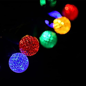 BeHiller Raspberry Solar Christmas Lights Outdoor, 50LED Globe String Lights with Tree Christmas Decotations,Twinkle Fairy Garden Solar Decorative Lights for Xmas Tree, Wedding, Party