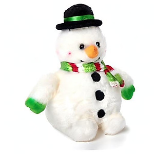 Bearington Snowball The Plush Snowman, Stuffed Snowman, 7 Inch Christmas Plushies, Ideal Christmas Stuffed Animals Gift for Toddlers, Kids & Teens