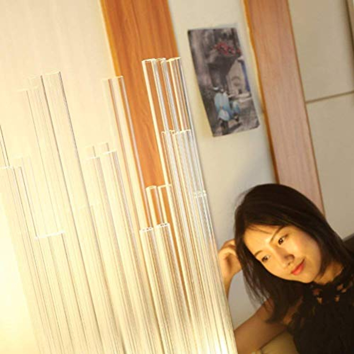 TANGIST Nordic Floor Lamp, Postmodern Crystal Tube LED Floor Lamp Upscale Vertical Bedroom Bedside Lamp Living Room Lamp 175x37cm - Design Fixture Lighting Modern Style Home Decoration