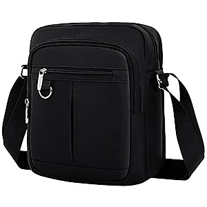 Vaupan Messenger Bag for Men, Small Crossbody Bag Water Resistant Sling Shoulder Bag for Travel School Work Business (Black)