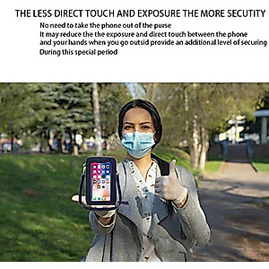 WaitingU Small Crossbody Bag Cell Phone Purse for Women, Touch Screen Bag Shoulder Handbag Wallet with Credit Card Slots (A-black)