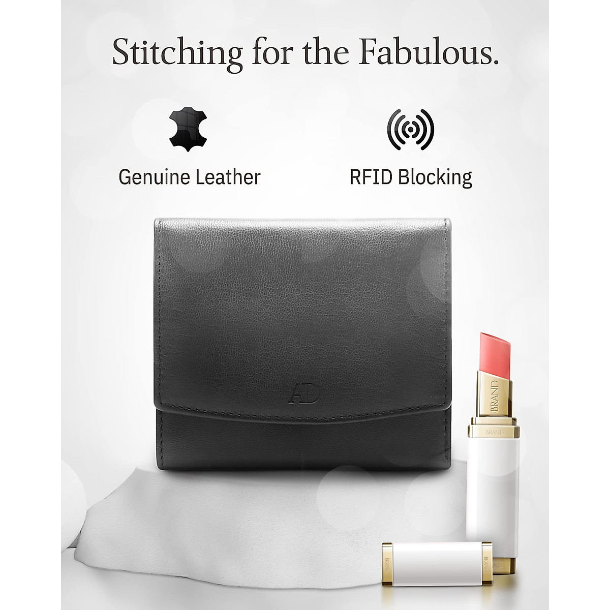 Access Denied REAL LEATHER Small Wallets For Women - Compact Ladies Credit Card Holder With Coin Purse RFID Holiday Gifts For Her