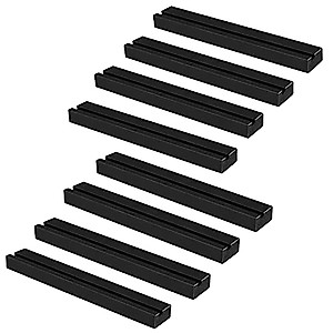 Ilyapa Wood Vinyl Record Shelf Wall Mount, 8 Pack - Black Record Album Holder Display Your LP