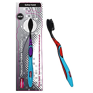 TOPMED ETS Smokers Charcoal Toothbrush Extra Hard (Color May Vary) 1 Count
