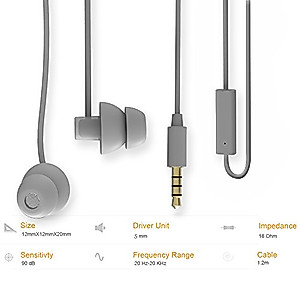 MAXROCK Sleeping Headphones, in-Ear Soundproof Earplug Soft Earbuds with Mic Noise Cancelling Sleep Earphones Earpods for Side Sleeper, Insomnia, Snoring, Air Travel, Bedtime Listening… (Gray)