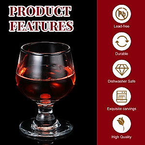 Cute Shot Glasses Mini Glass Snifters Cognac 1.7 oz Glasses Brandy Snifter Mini Wine Glasses Glass Dinnerware Set for Whiskey Juice Vodka Sherry Champagne Brandy Wine Party Supplies (12 Pieces)