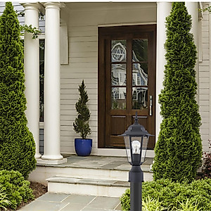 WISBEAM Outdoor Post Light, Pole Lantern, E26 Base 60W Max, Aluminum Housing Plus Glass, Wet Location Rated, ETL Qualified, Bulbs not Included, Black