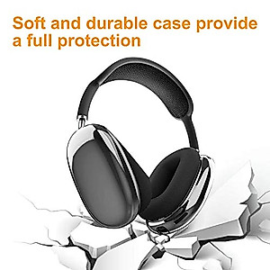 Valkit Compatible with Airpods Max Case Cover, Clear Soft TPU Protective Headphones Cover Headset Shockproof Full Case for Airpods Max -Transparent