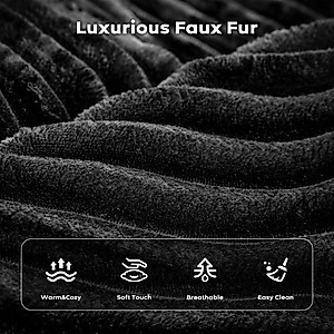 130'' Modern Modular Sectional Sofa with Movable Ottomans,4 Seats Cloud Comfort Corduroy Fluffy Couch,L Shaped Convertible Sofa Couch for Living Room,Black