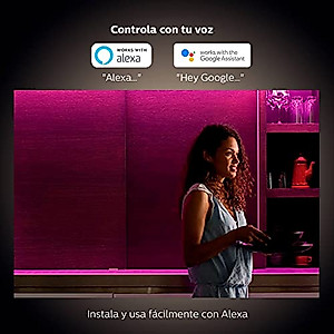 Philips Hue Lightstrip Plus (1m/3ft Extension Without Plug), Works with Amazon Alexa, Apple Homekit and Google Assistant, Bluetooth Compatible, Single Color Effect