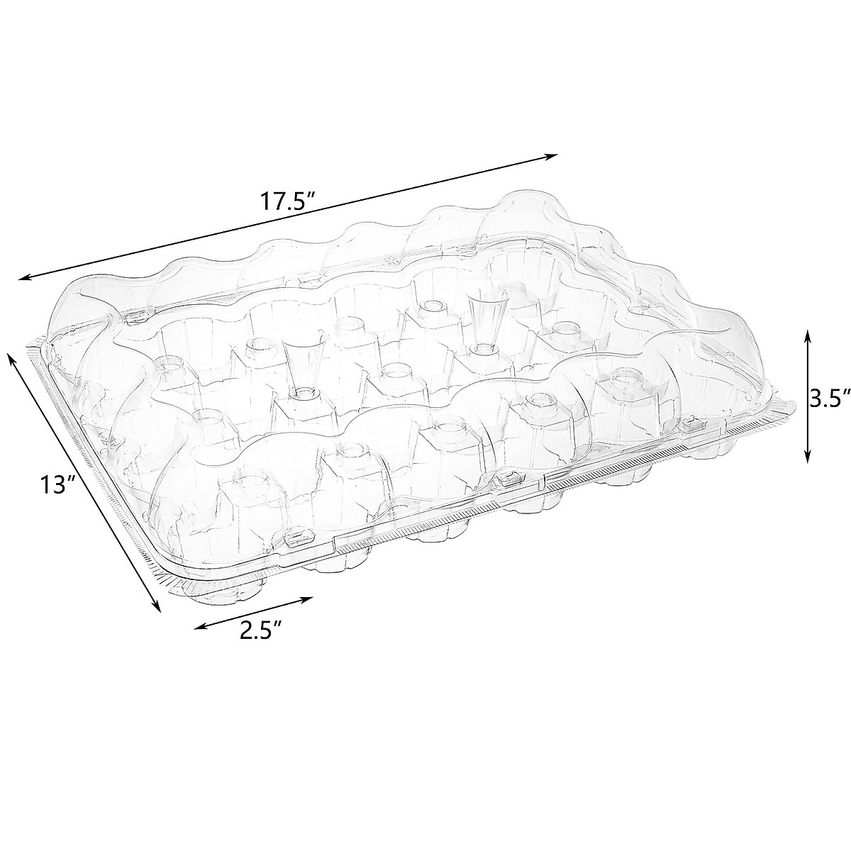 Hedume 7 Pack Cupcake Containers, 24 Counts Stackable Plastic Cupcake Boxes with Detachable Lid Perfect for Cupcakes, Muffin, BPA-free