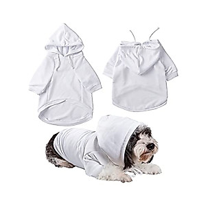 Craft Express Sublimation Blank White Pet Hoodie - Medium, Large, and Extra Large Size Hoodies for Pets Ready to be Personalized - Set of 2 (XX-Large)