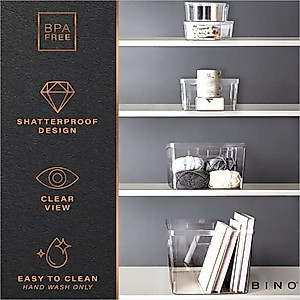 BINO | Plastic Storage Bins, X-Small - 5 Pack | THE LUCID COLLECTION | Multi-Use Built-In Handles BPA-Free Clear Storage Containers | Fridge Organizer | Pantry & Home Organization