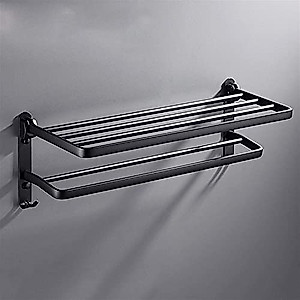 RUTAVM Towel Bar Rack Wall Mounted Bath Towel Rack Towel Bar Shelf Holder Double Dual Towel Rail Kitchen Bathroom Stainless Steel Matte for Bathroom (Size : 40Cm)