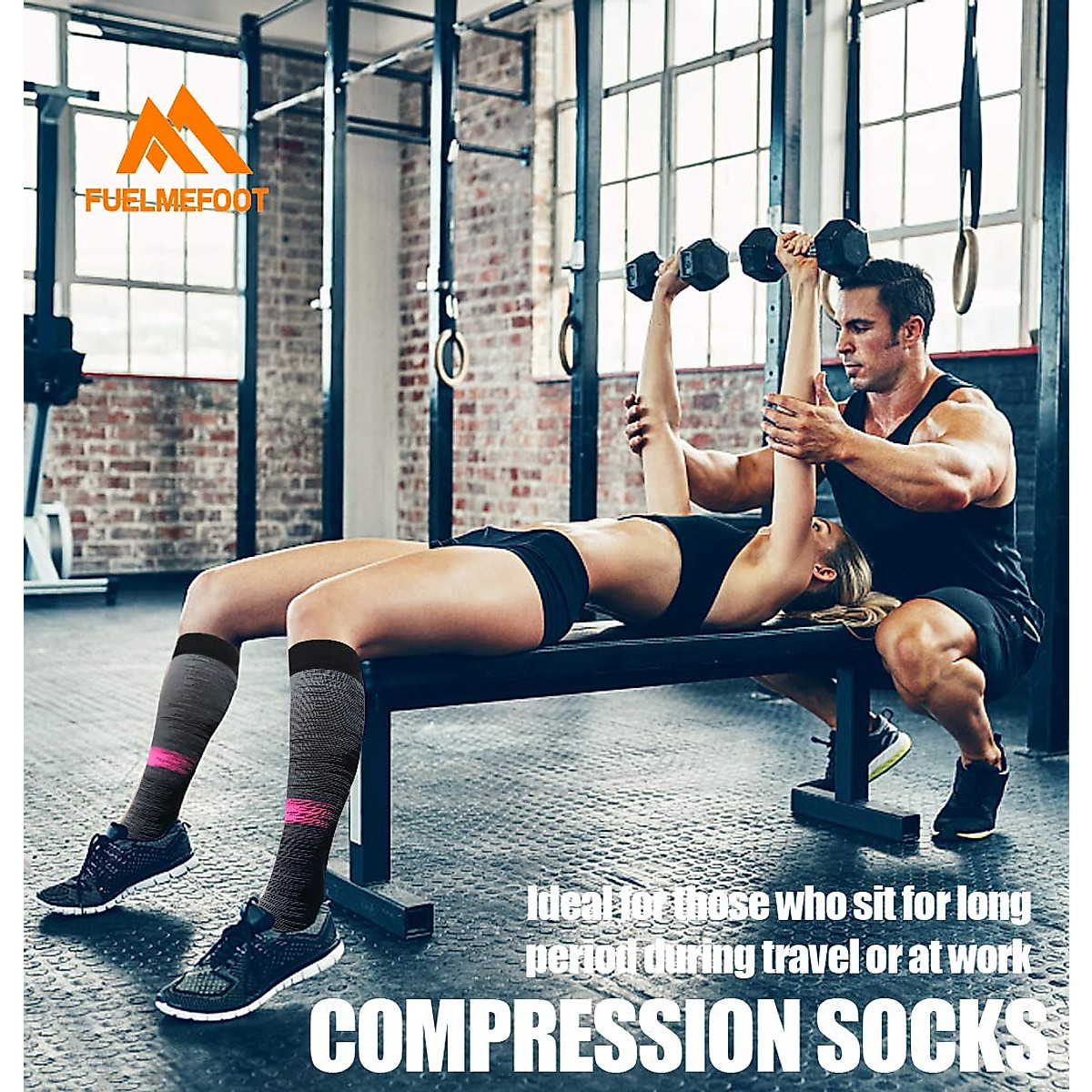 FuelMeFoot 3 Pack Copper Compression Socks - Compression Socks Women & Men Circulation - Best for Medical,Running,Athletic