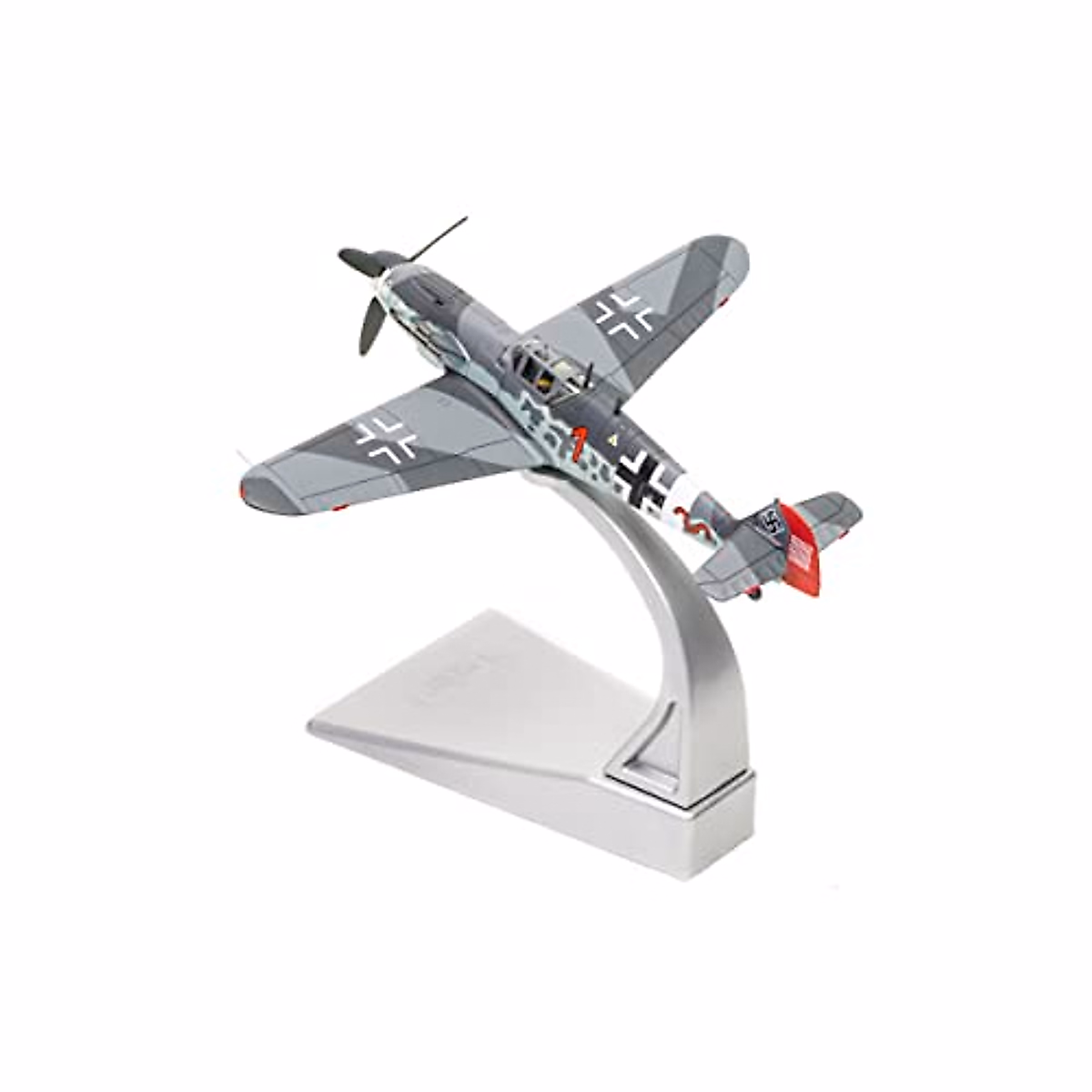 Corgi Diecast Messerschmitt Bf 109G-2 'Red 1' Luftwaffe 1:72 WWII German Military Aircraft Display Model AA27111, Black