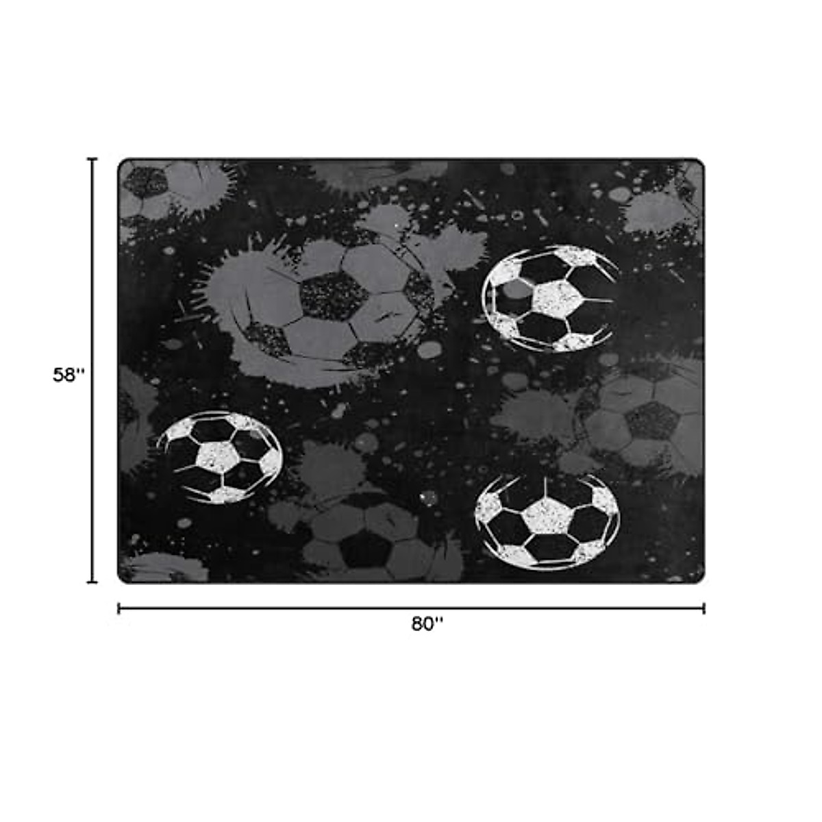 ALAZA Abstract Football Soccer Ball Watercolor Area Rug Rugs for Living Room Bedroom 7' x 5'