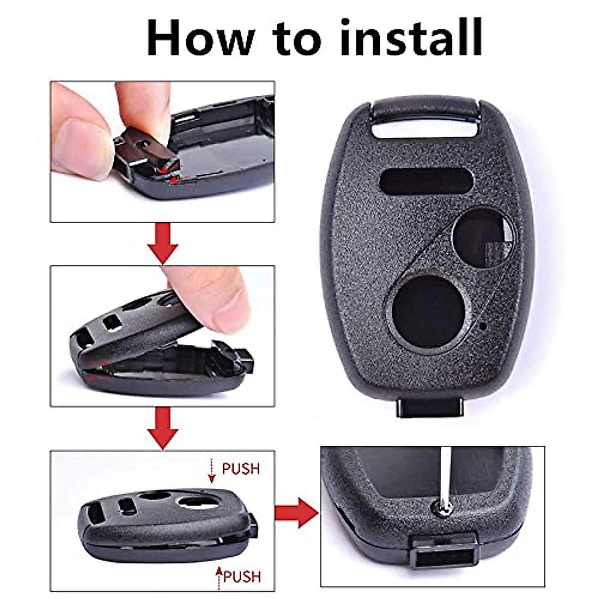 Henrida Keyless Entry Remote Key Housing Replacement for Honda Civic CR-V Fit Accord Crosstour Odyssey CR-Z Key Fob Shell Case，for Honda 2+1 Buttons with Screwdriver (Yellow)