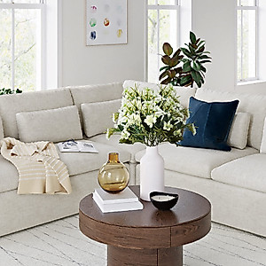 Wofair 6 Packs 14 Inch Artificial Daisy Flowers Bouquet, Fake Silk Flowers with Plastic Stem Leaves UV Resistance, Fake Greenery Plants Shrubs Bushes for Home Office Store Garden Decor (White)