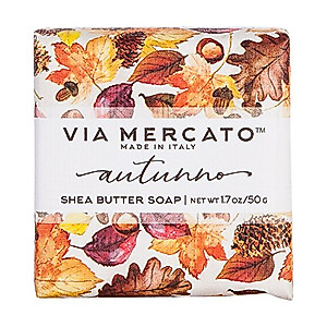 Via Mercato Natale Shea Butter Soap Boutique Luxury Gift Box (Set of 4, 50g Each) - Autunno