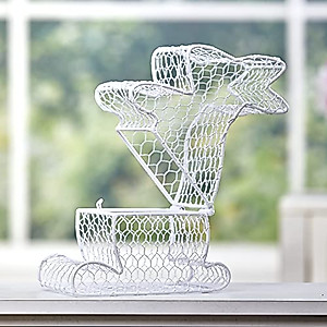 Wire Easter Rabbit Shaped Storage Basket - Holiday Home Accent