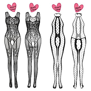 JDiction Women’s Lingerie BabyDoll Fishnet Bodysuit Sexy Nightwear(12 Pack)