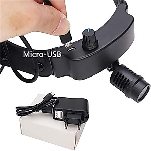 YCSZSTORE Dental LED Surgical Headlamp, Adjustable Brightness Rechargeable Head-Mounted Specific Headlamp, 3W LED Medical Headlamp for Dentistry ENT Facials Plastic Surgery Integrated Design