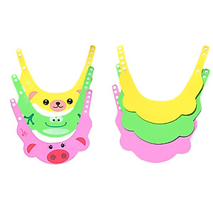 3PCS Baby Shower Bathing Cap Cartoon Frog Pig Bear Shampoo Hat Protection Bathing Visor Cap with Four Gear Adjustments By Rely2016